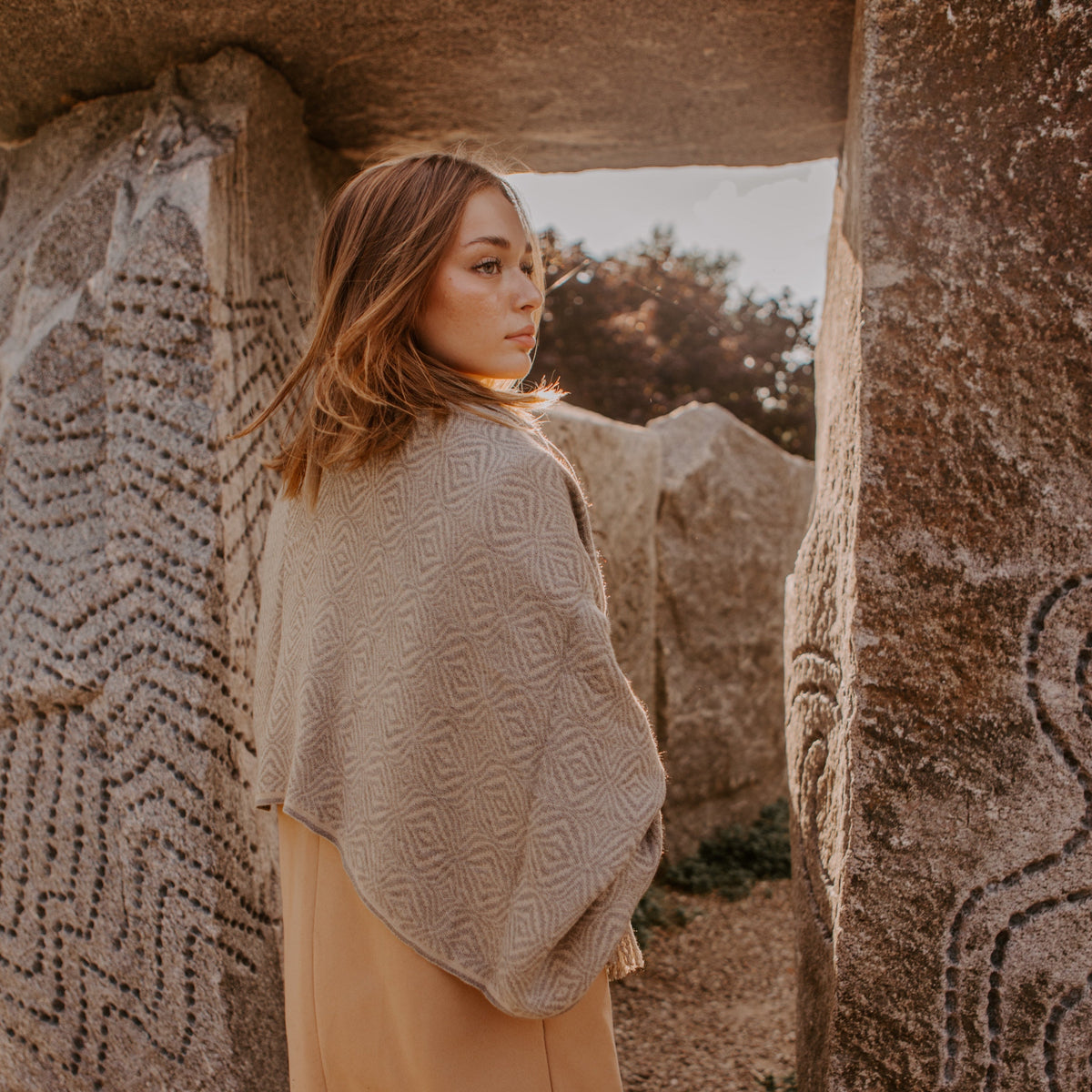 Alpaca cream scarf – Art Andina